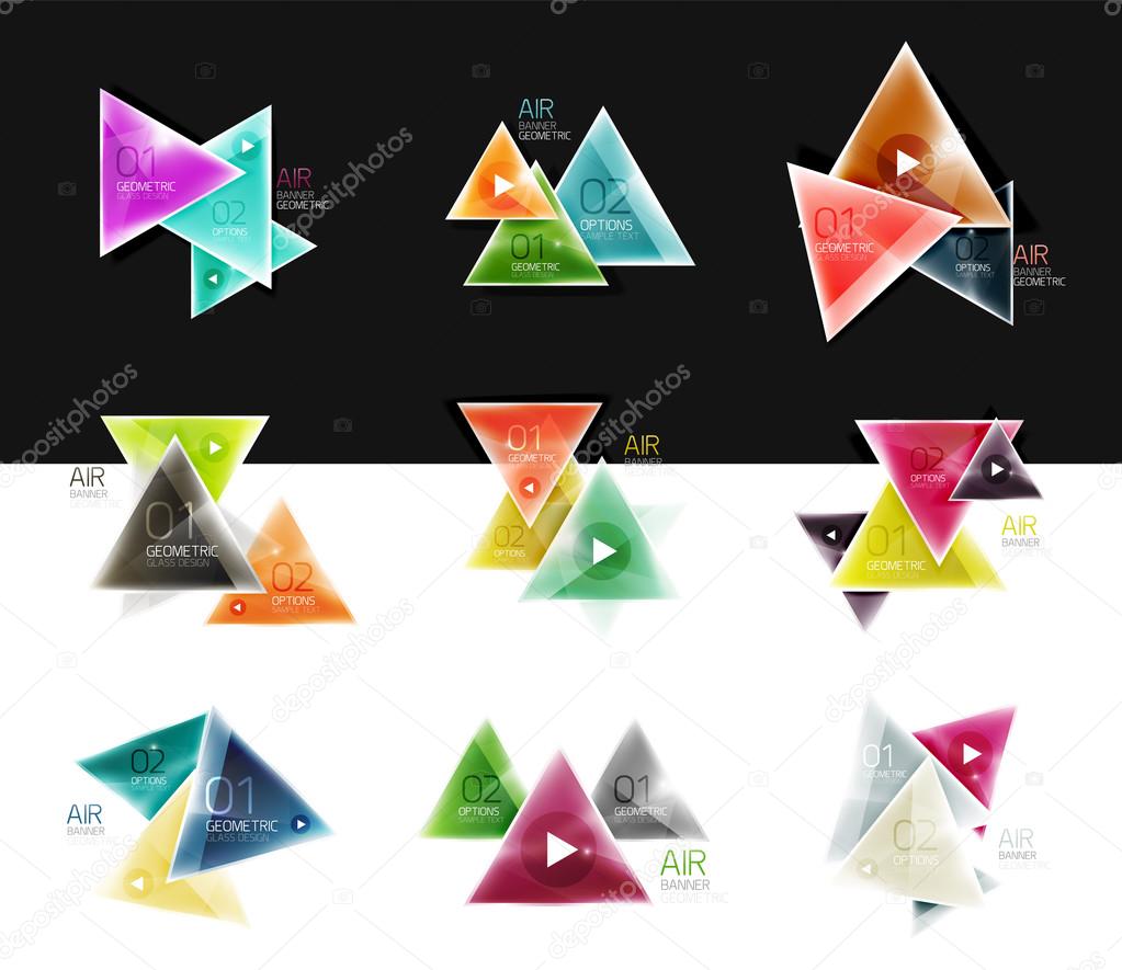 Collection of triangle web boxes - banners, business backgrounds ...