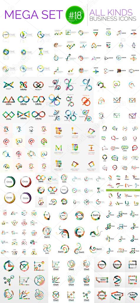 Logo mega collection — Stock Vector © akomov #113361572