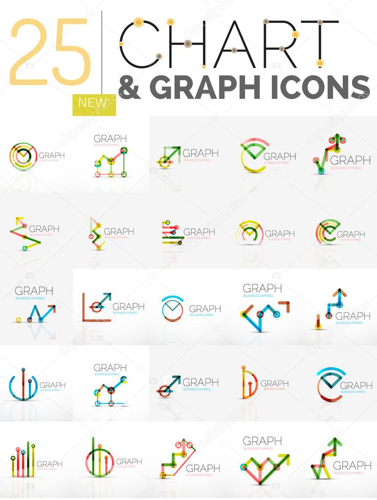 Collection of chart logos Stock Vector Image by ©akomov #113912328