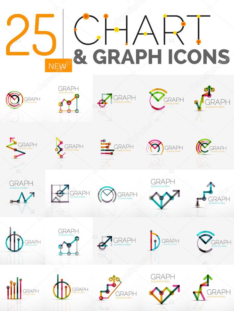 Collection of chart logos Stock Vector Image by ©akomov #113912348
