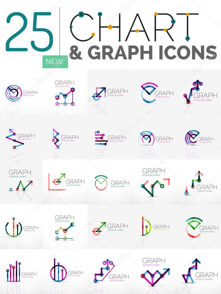 Collection of chart logos Stock Vector by ©akomov 114250368