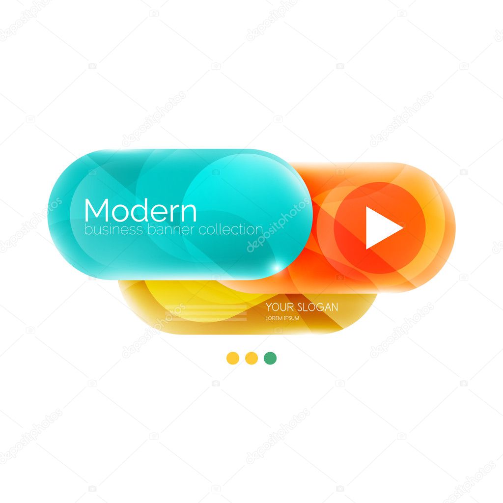 Colorful round rectangles concept, business infographics Stock Vector ...