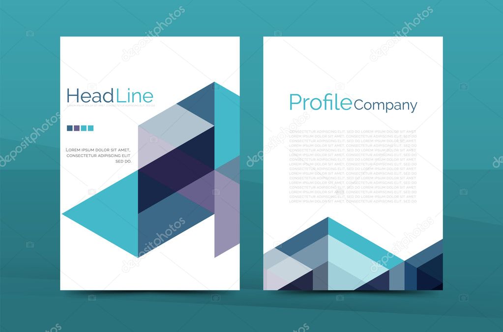 Geometric a4 front page, business annual report print template Stock ...