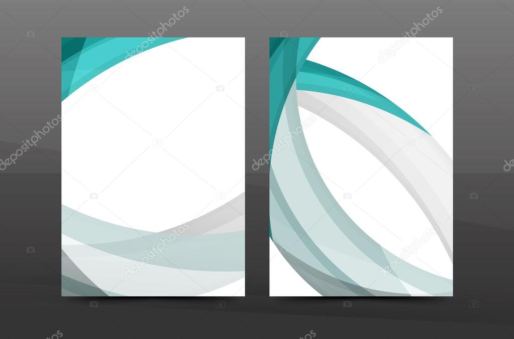 Blue wave annual report cover template Stock Vector by ©akomov 115353962