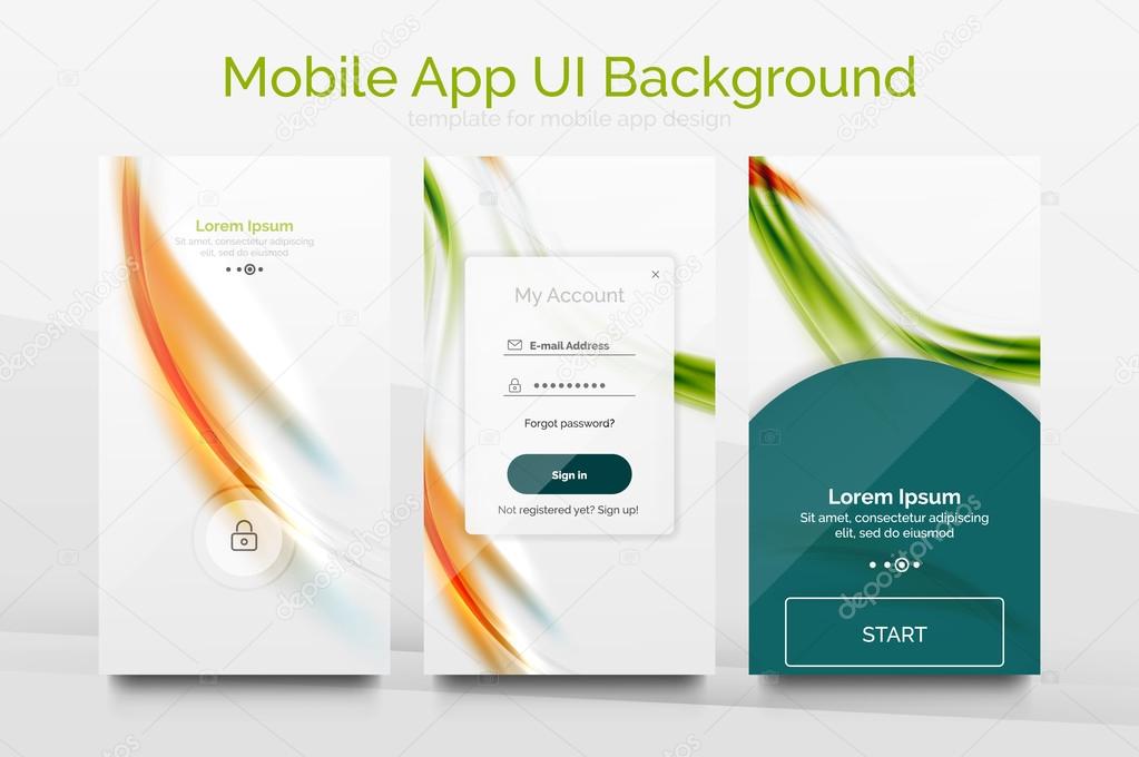 Mobile application interface background design Stock Vector by ©akomov ...