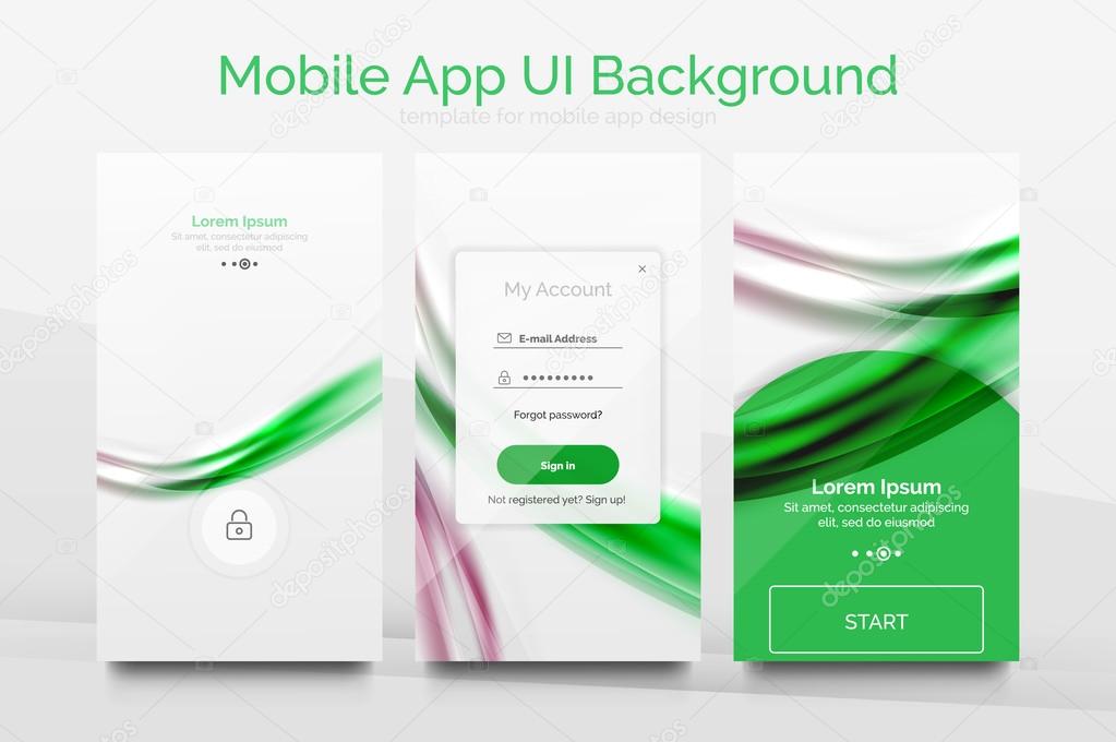 Mobile application interface background design Stock Vector Image by ...