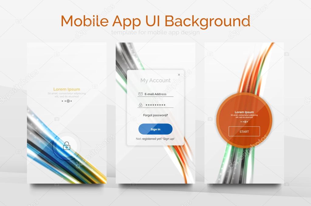 Mobile application interface background design Stock Vector Image by ...