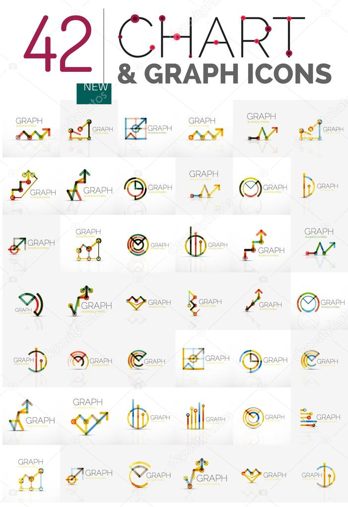 Collection of chart logos Stock Vector Image by ©akomov #116625780