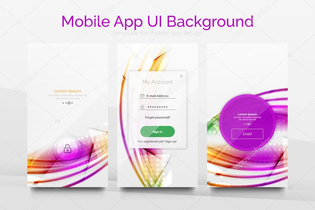 Mobile application interface background design Stock Vector by ©akomov ...