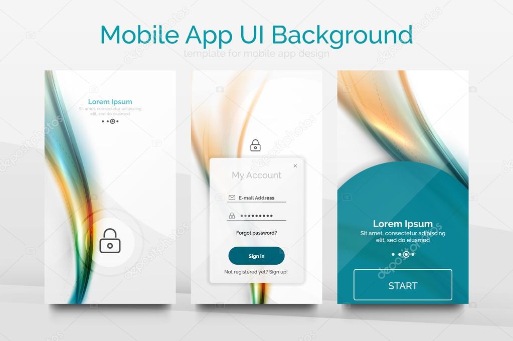 Mobile application interface background design Stock Vector Image by ...