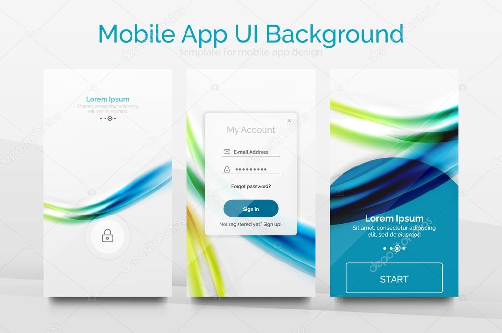 Mobile application interface background design Stock Vector Image by ...