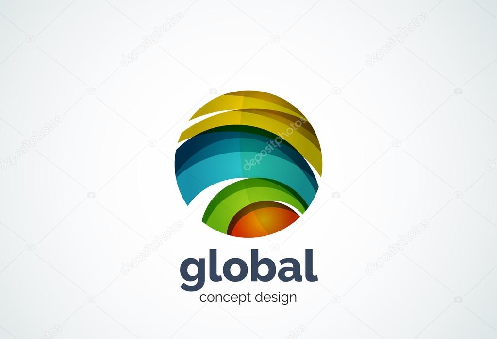 Sphere logo template, global or world concept Stock Vector Image by ©akomov #118051826