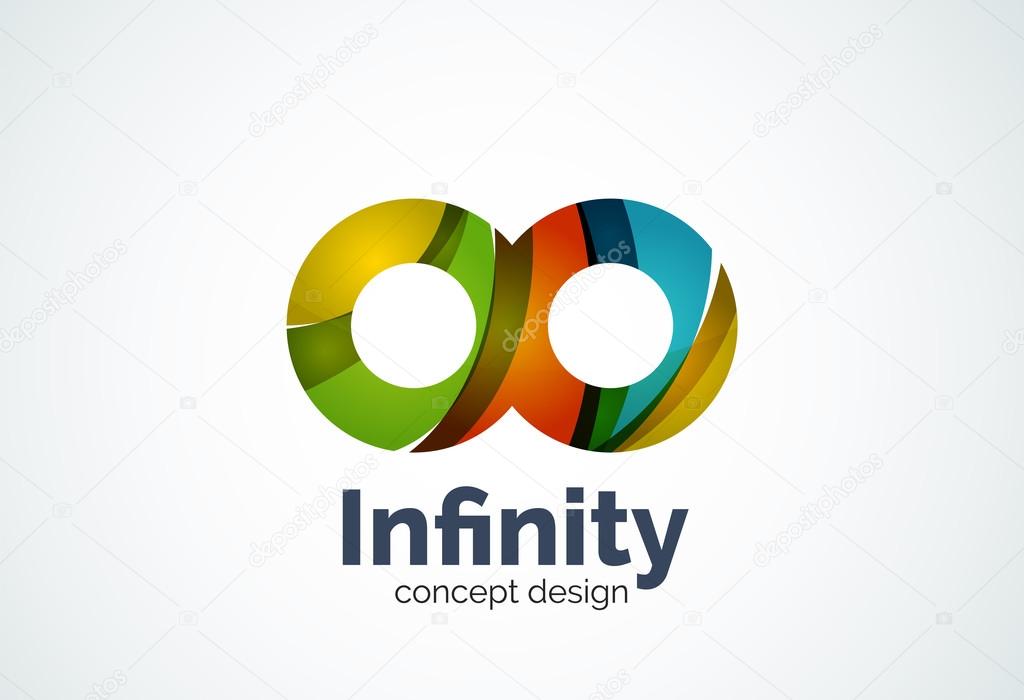 Abstract business company infinity logo template, loops or eight number ...