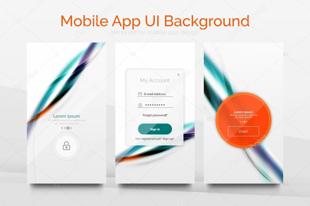 Mobile application interface background design Stock Vector Image by ...