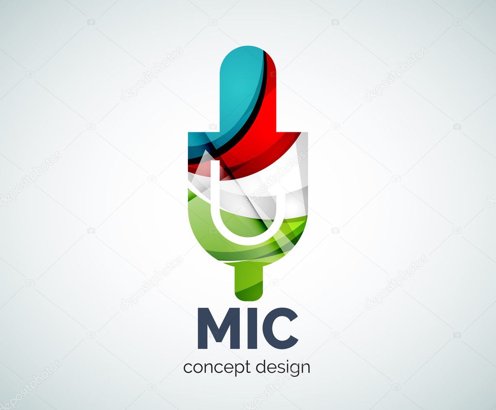 Microphone logo business branding icon Stock Vector by ©akomov 119037430