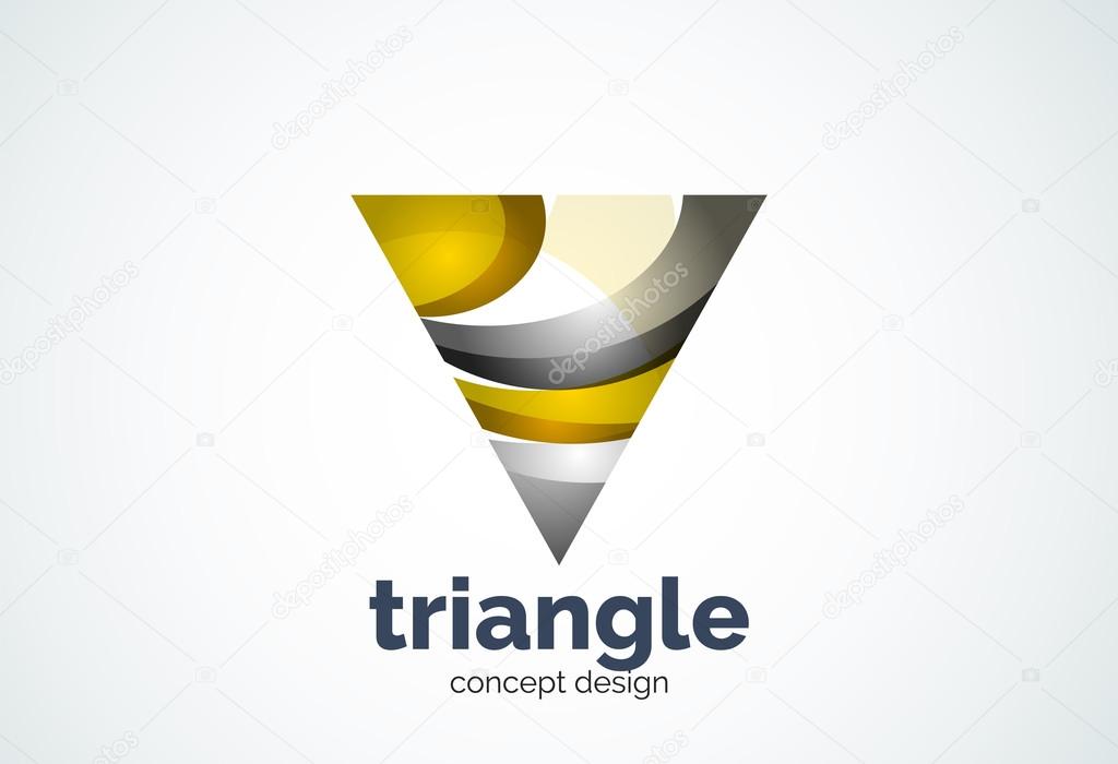 Triangle logo template, triple cycle or pyramid concept Stock Vector ...
