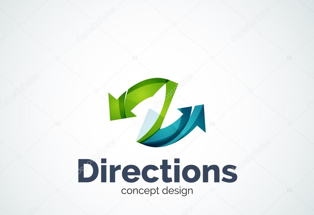 Download - Direction arrows logo template, abstract elegant business ...