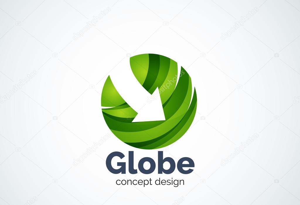Globe with arrow logo template Stock Vector by ©akomov 121028892
