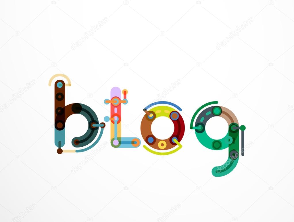 Blog word lettering banner Stock Vector by ©akomov 121156748