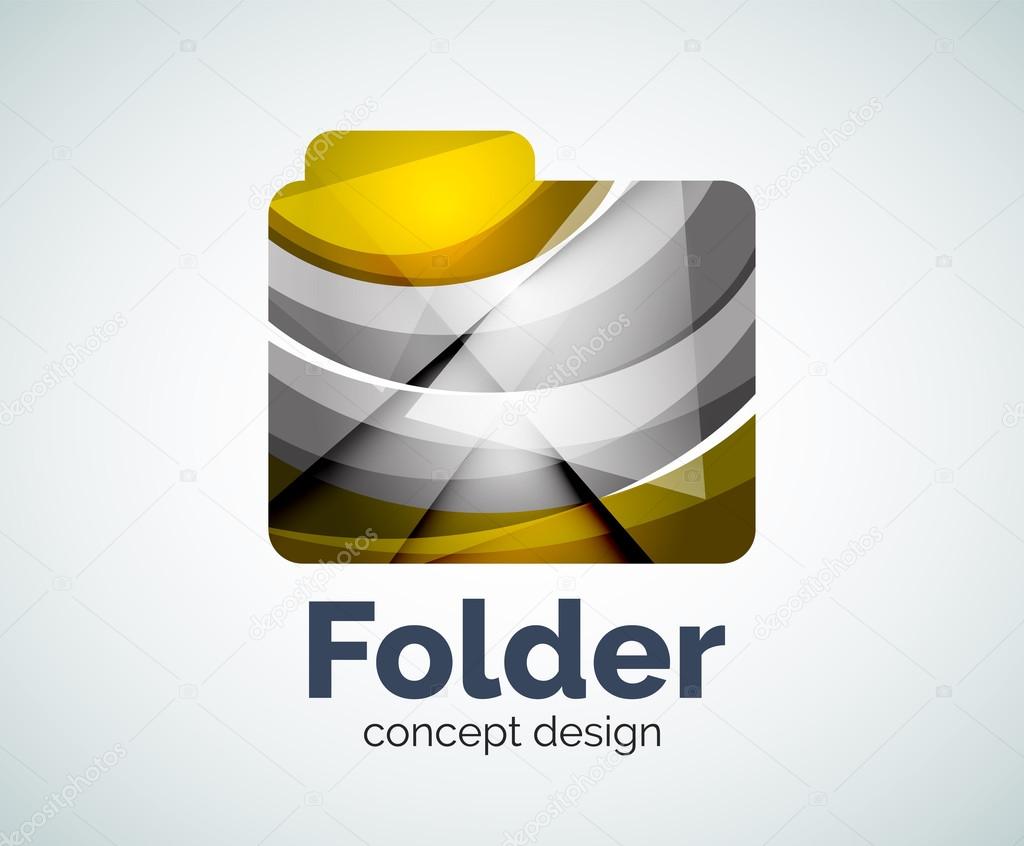 Computer folder logo template Stock Vector by ©akomov 122606336