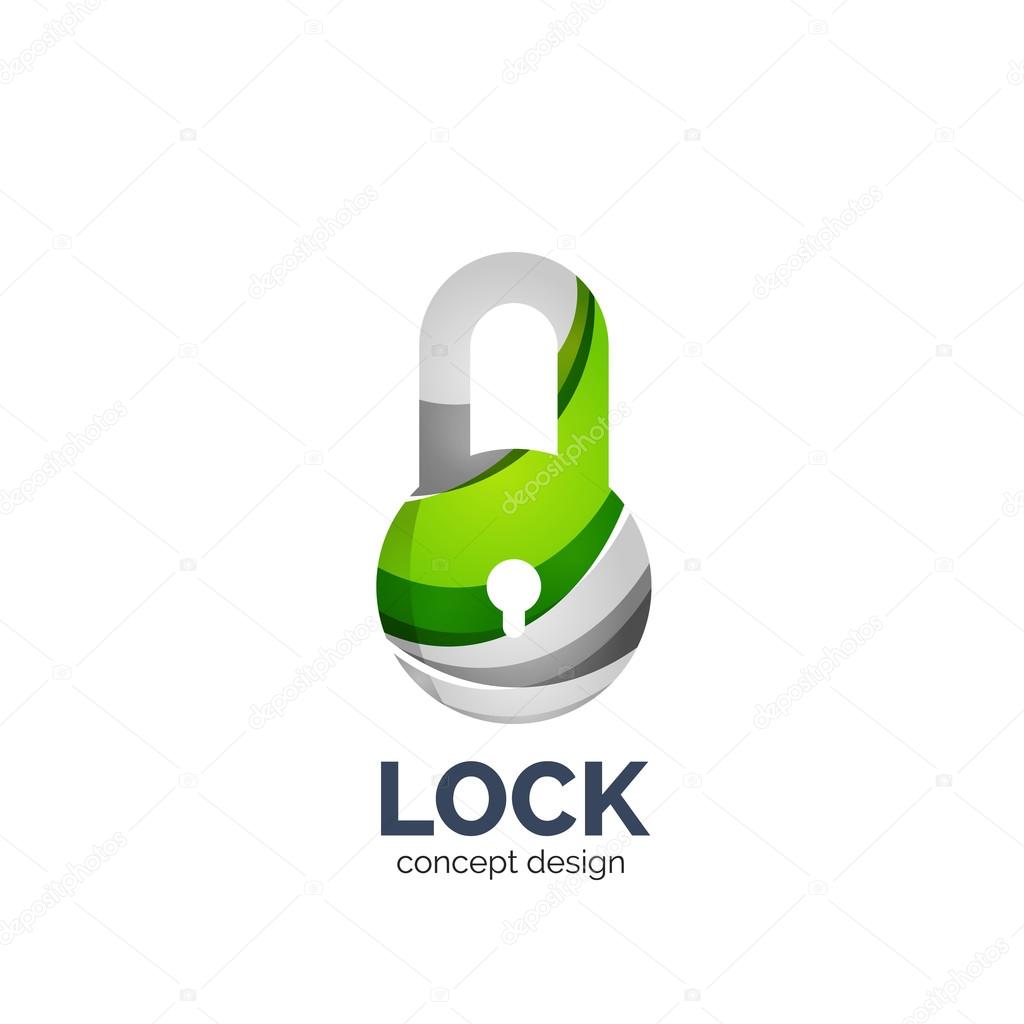 Vector creative abstract lock logo created with lines Stock Vector ...