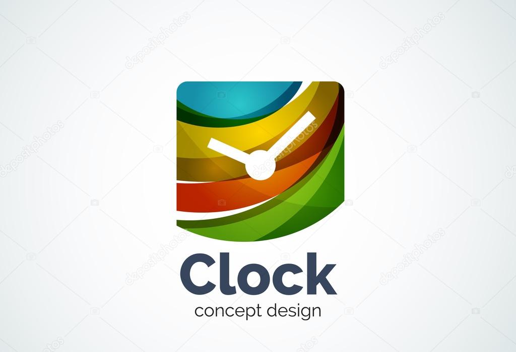 Clock logo template, time management business concept Stock Vector ...