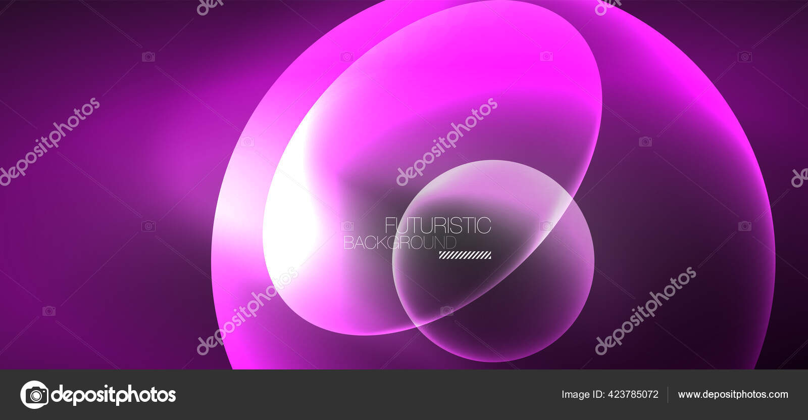 Neon ellipses abstract backgrounds. Shiny bright round shapes glowing ...