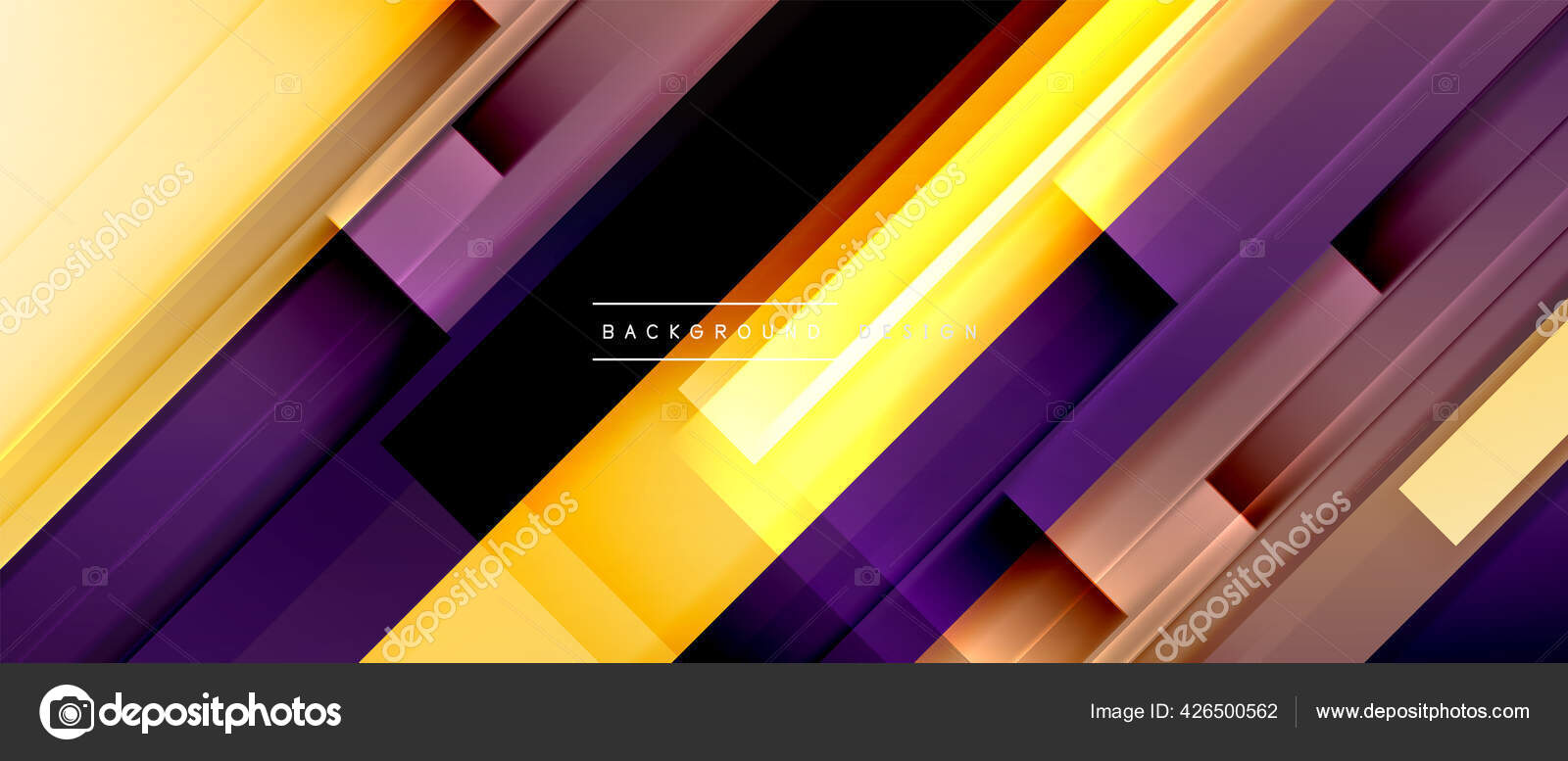 Dynamic lines on fluid color gradient. Trendy geometric abstract ...