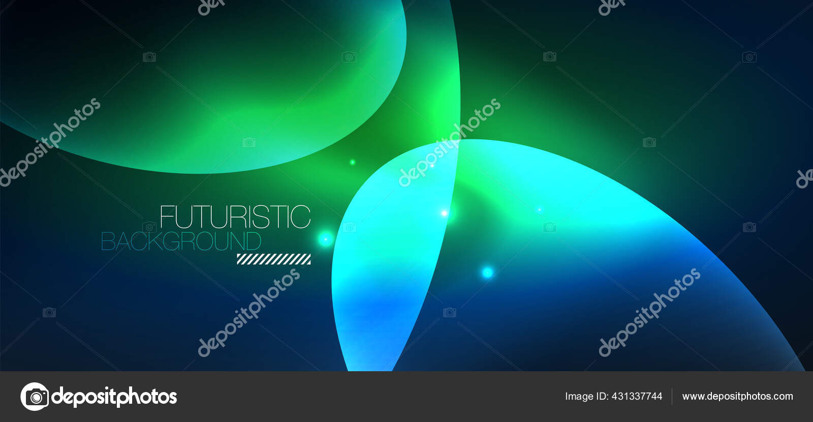 Neon ellipses abstract backgrounds. Shiny bright round shapes glowing ...