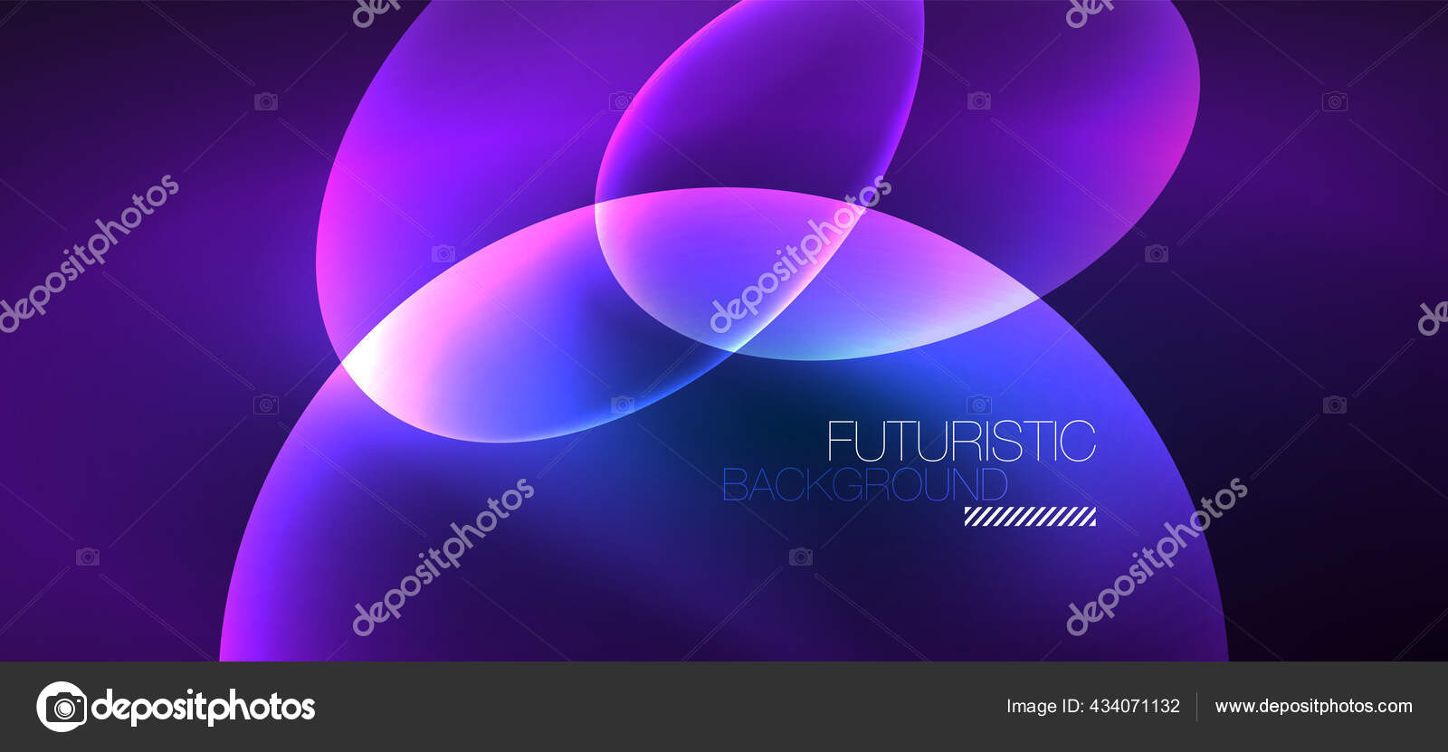 Neon ellipses abstract backgrounds. Shiny bright round shapes glowing ...