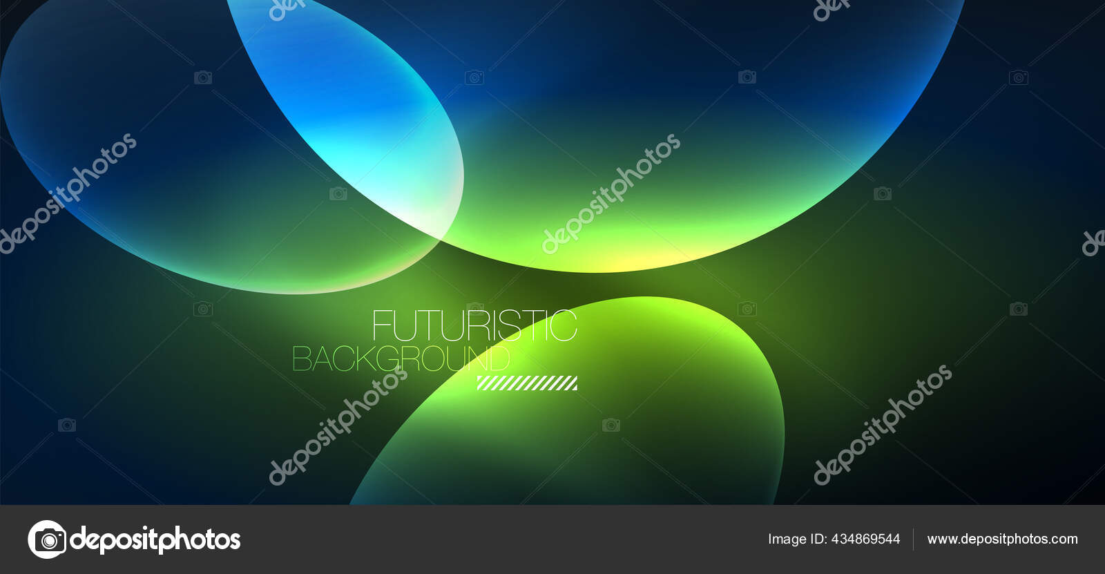 Neon ellipses abstract backgrounds. Shiny bright round shapes glowing ...
