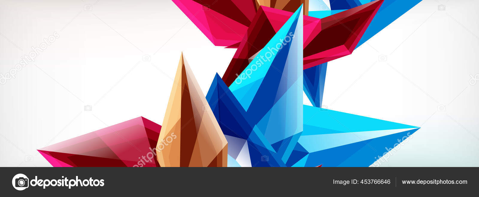 Vector 3d triangles and pyramids abstract background for business or ...