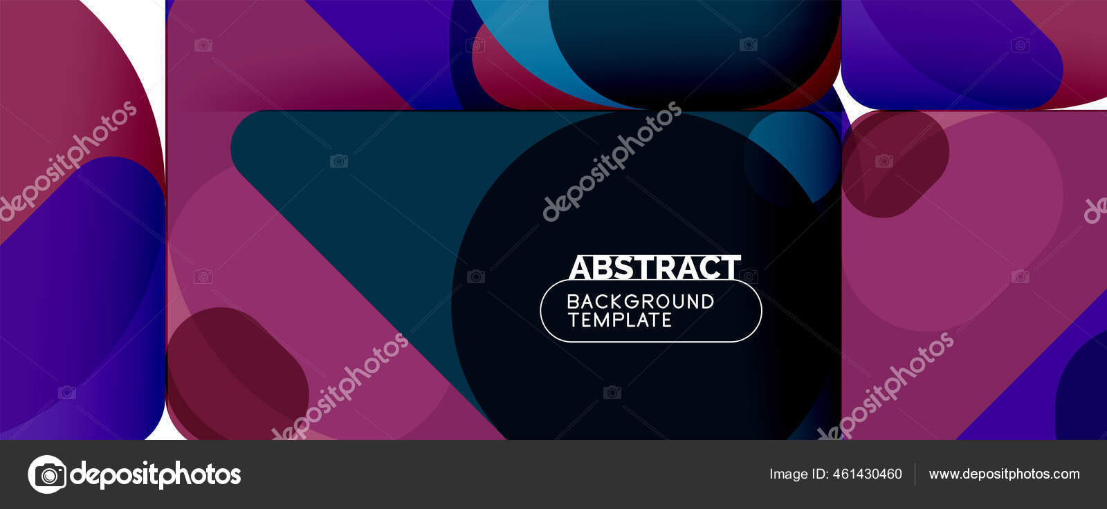 Flat geometric round shapes and dynamic lines, abstract background ...