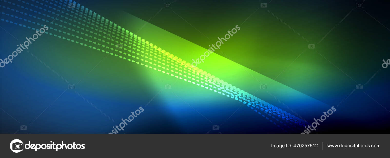 Neon shiny color background with light glowing wave line particles ...