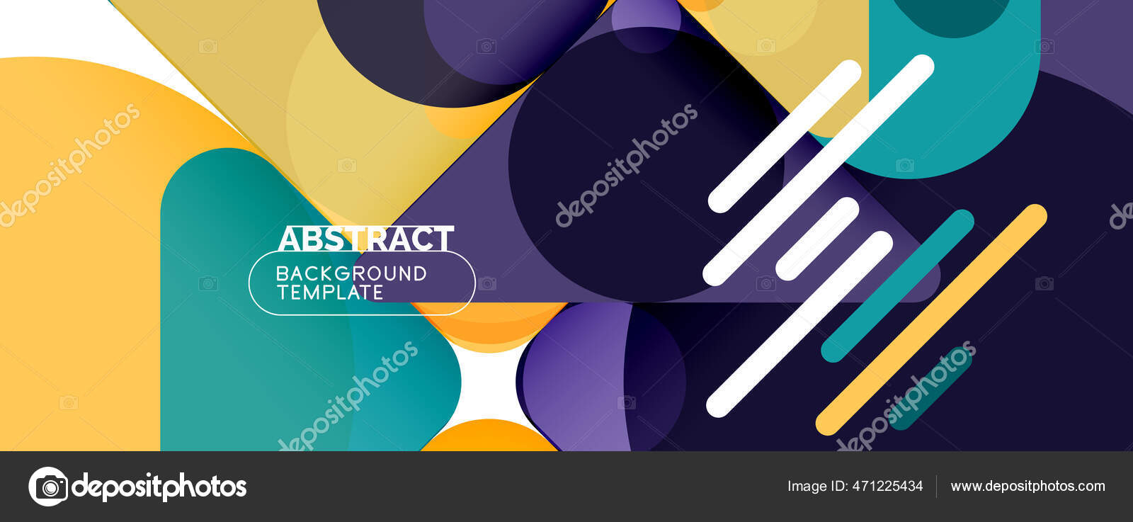 Modern geometric round shapes and dynamic lines, abstract background ...