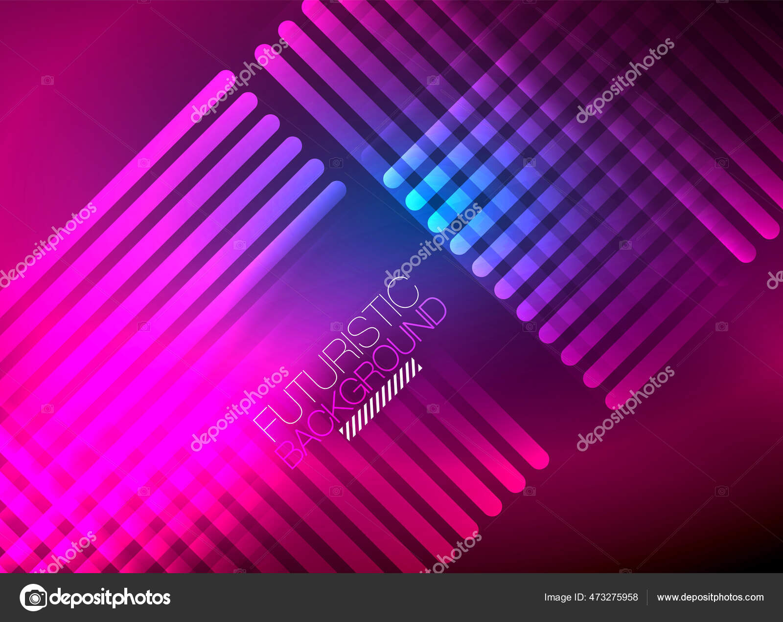 Bright neon color techno abstract background, shiny glowing neon lines ...