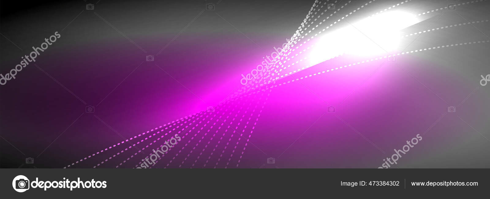 Neon shiny color background with light glowing wave line particles ...