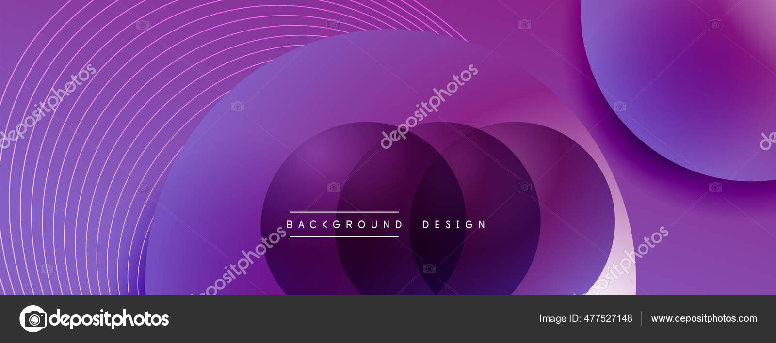 Gradient circles with shadows. Vector techno abstract background. Modern overlapping forms ...