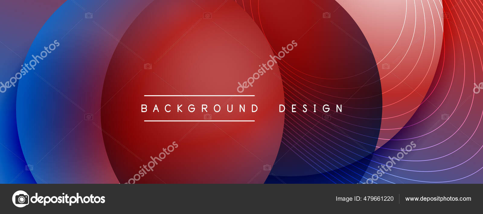 Gradient circles with shadows. Vector techno abstract background. Modern overlapping forms ...