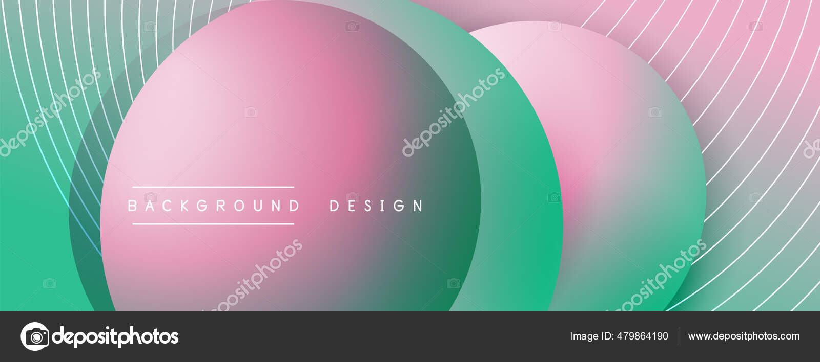 Gradient circles with shadows. Vector techno abstract background. Modern overlapping forms ...