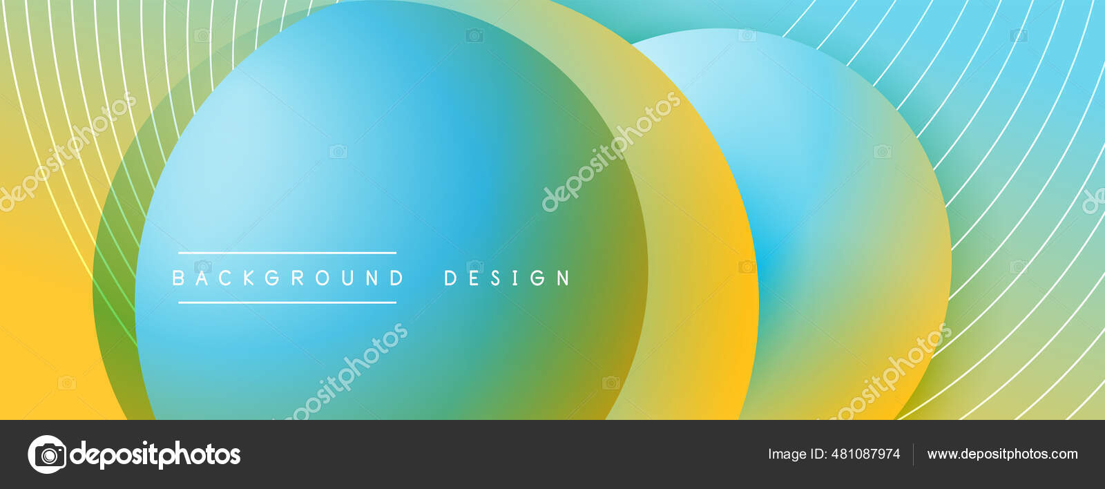 Gradient circles with shadows. Vector techno abstract background. Modern overlapping forms ...