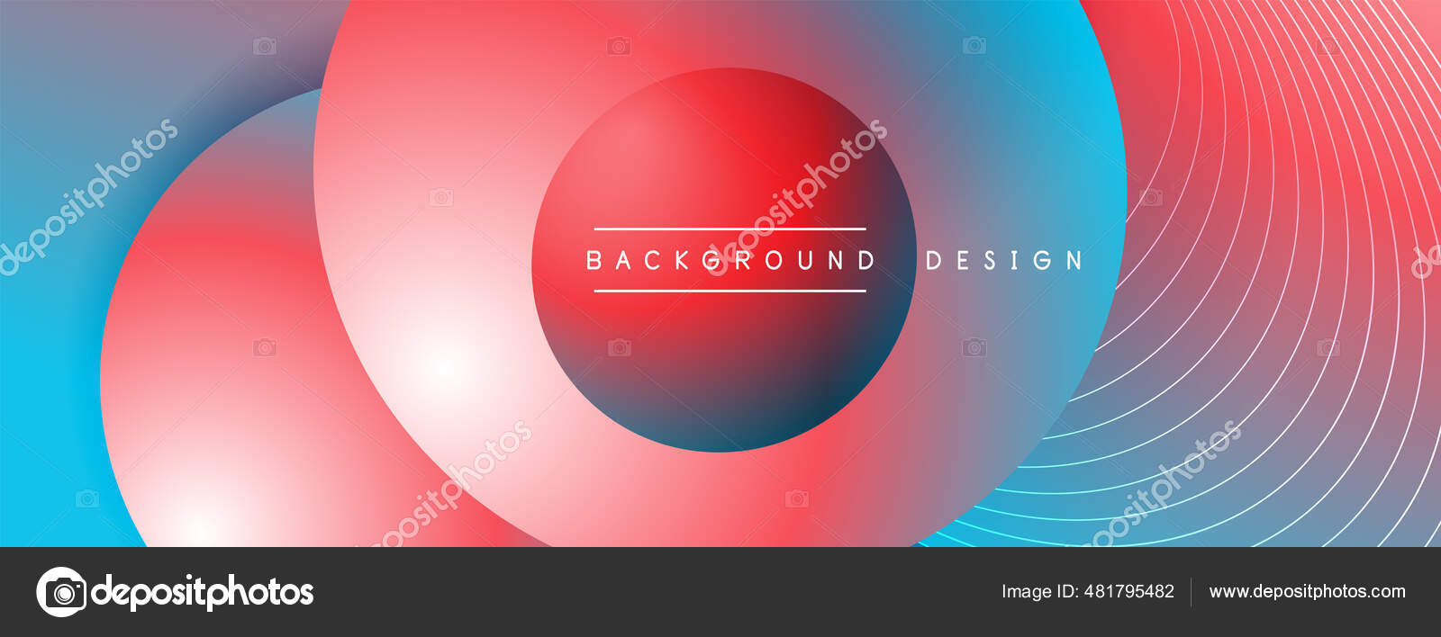 Gradient circles with shadows. Vector techno abstract background. Modern overlapping forms ...