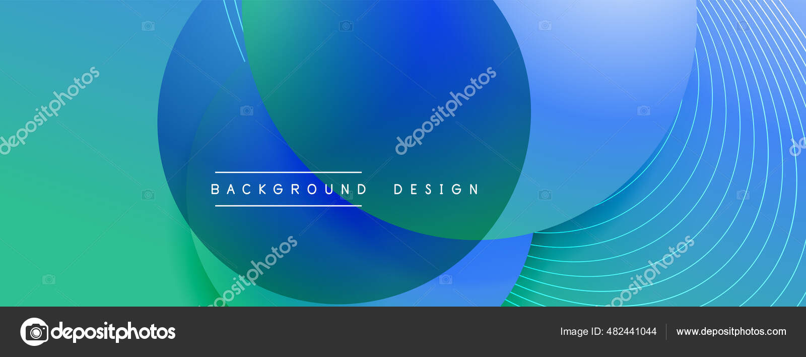 Gradient circles with shadows. Vector techno abstract background. Modern overlapping forms ...