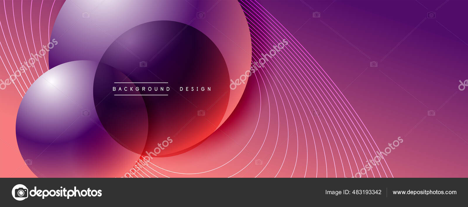 Gradient circles with shadows. Vector techno abstract background. Modern overlapping forms ...
