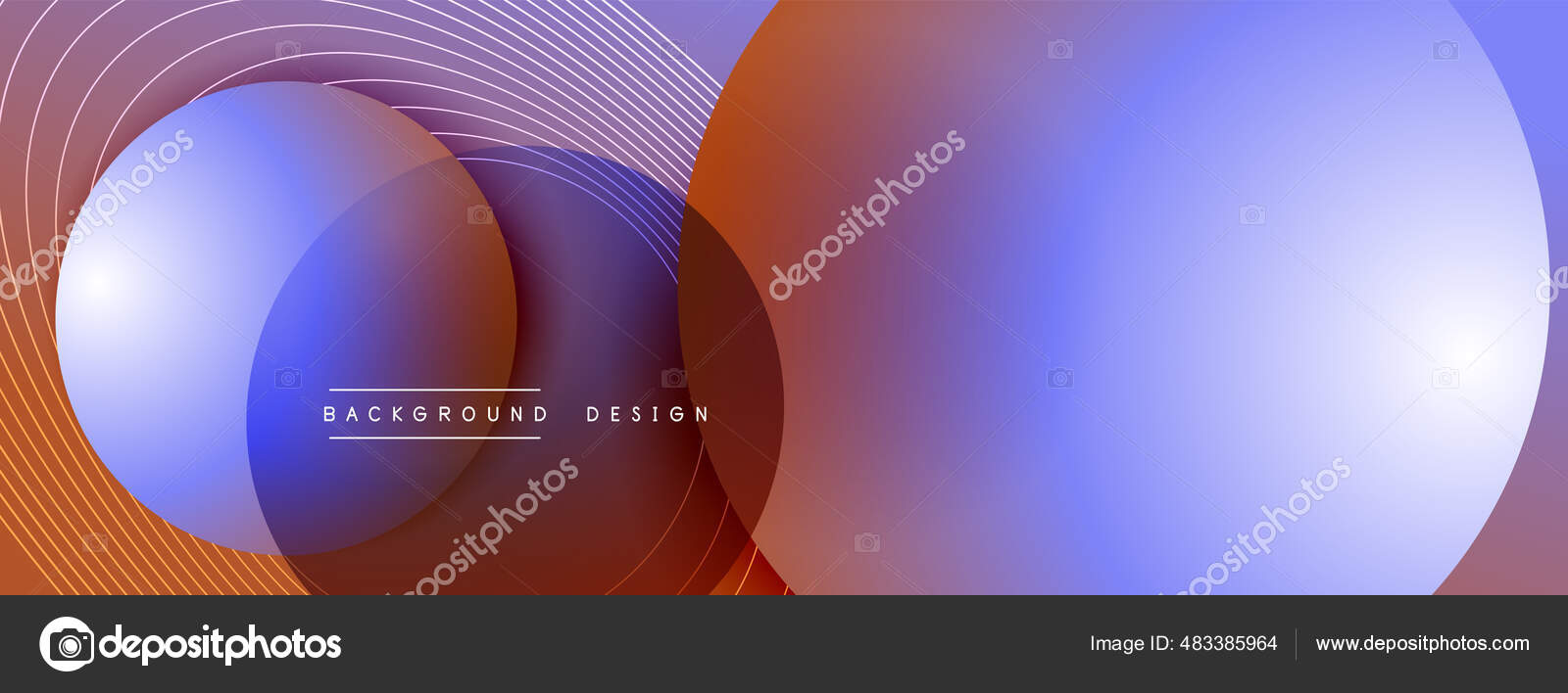 Gradient circles with shadows. Vector techno abstract background. Modern overlapping forms ...