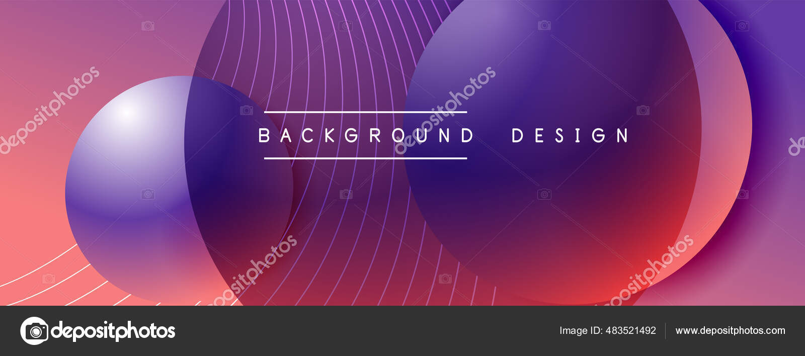 Gradient circles with shadows. Vector techno abstract background. Modern overlapping forms ...