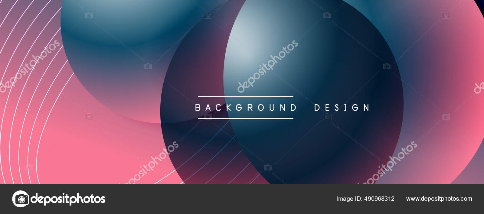 Gradient circles with shadows. Vector techno abstract background. Modern overlapping forms ...