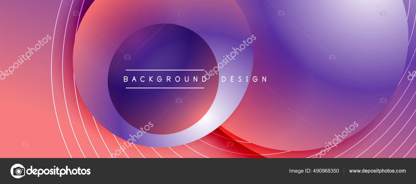 Gradient circles with shadows. Vector techno abstract background. Modern overlapping forms ...