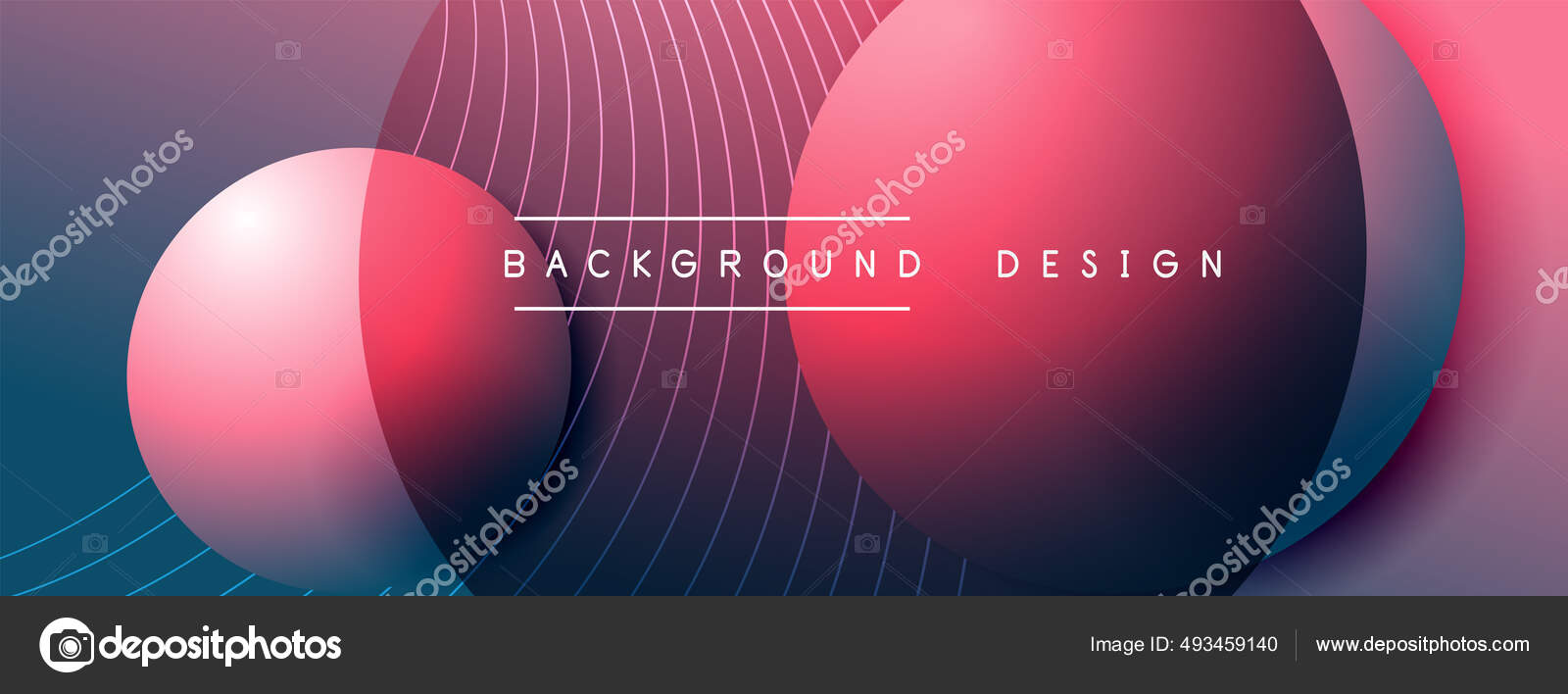 Gradient circles with shadows. Vector techno abstract background. Modern overlapping forms ...