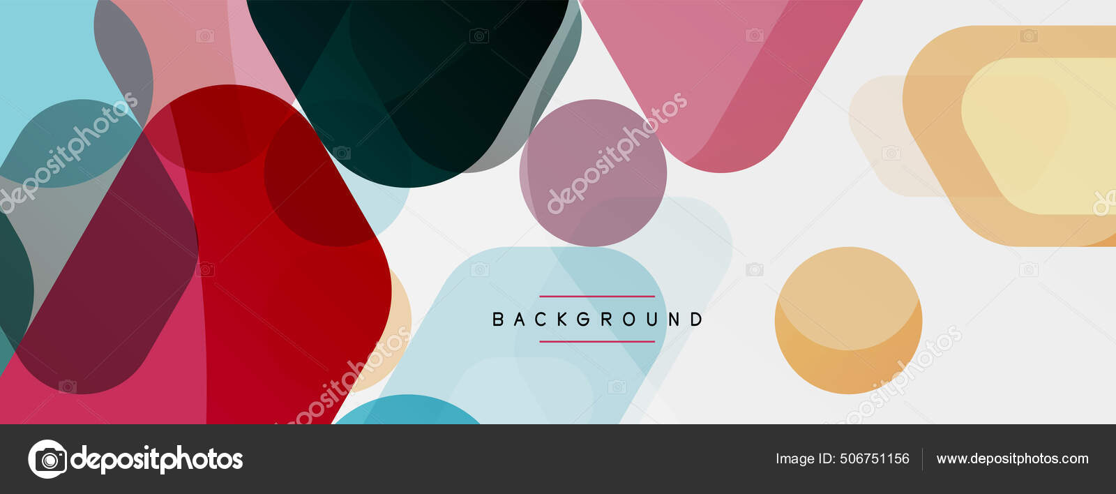 Color bubbles and rounded geometric shapes on white. Vector geometric ...